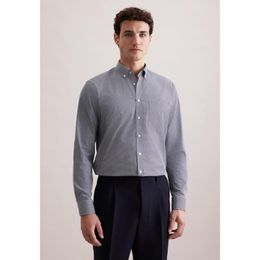 Seidensticker Businesshemd »Regular« Regular 1/1 Button-Down-Kragen Karo dunkelblau XXL46 - normale Ärmellängen normale Ärmellängen XXL46 Passform:...