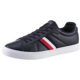 Tommy Hilfiger Sneaker »ICON COURT LTH STRIPES«, Schnürschuh, Freizeitschuh, Halbschuh mit gepolstertem Schaftrand dunkelblau-weiß-rot 46 46...