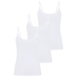 YSABEL MORA Spaghettitop 3er Pack, Baumwollmix, elastisch, weich, schmale Tr&auml;ger, atmungsaktiv white S S Damen-Top von Ysabel Mora