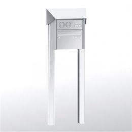 Renz Prisma freistehende Briefkastenanlage mit waagerechten Briefk&auml;sten mit Sprechfeld in Edelstahl 1-6 fach