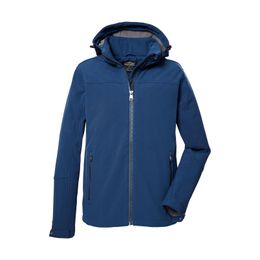 Softshelljacke Killtec "Herren Softshelljacke", Herren, Gr. 4XL, blau (dunkelblau), Oberseite: 100% Polyester;Rückseite: 100% Polyester, Jacken, Wasserabweisende Softshelljacke mit Fleece, abnehmbarer Kapuze