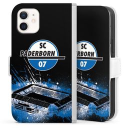 DeinDesign iPhone 12 mini Handy Klapph&uuml;lle Handyh&uuml;lle aus Kunst Leder wei&szlig; Flip Case Official Licensed Product Stadium Sc Paderborn 07 Sideflip mit Lasche