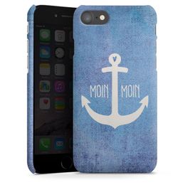 DeinDesign iPhone SE (2020) Handy Premium Case Smartphone Handyh&uuml;lle Schutzh&uuml;lle matt Anchor Maritim Blue Premium Case