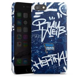 DeinDesign iPhone SE (2020) Handy Premium Case Smartphone Handyh&uuml;lle Schutzh&uuml;lle matt Hertha Bsc Official Licensed Product Graffiti Premium Case