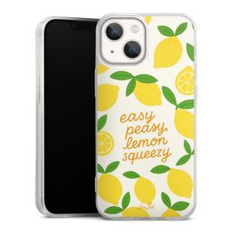 DeinDesign iPhone 13 Mini Handy Slim Case Silikon Handyh&uuml;lle transparent H&uuml;lle extra d&uuml;nn Spruch Statement Lemon Silikon Slim Case