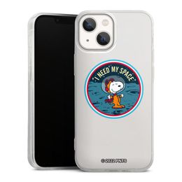 DeinDesign iPhone 13 Mini Handy Slim Case Silikon Handyh&uuml;lle transparent H&uuml;lle extra d&uuml;nn Peanuts Weltall Snoopy Silikon Slim Case