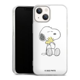 DeinDesign iPhone 13 Mini Handy Slim Case Silikon Handyh&uuml;lle transparent H&uuml;lle extra d&uuml;nn Snoopy Love Peanuts Silikon Slim Case