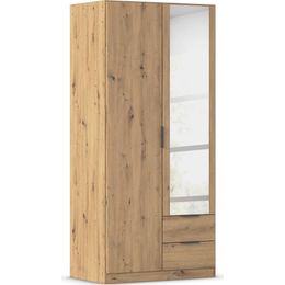 Kleiderschrank Rauch "Drehtürenschrank Schrank Garderobe Ankleide Schlafzimmer LAGOA", eiche artisan, B:91cm H:197cm T:54cm, Holzwerkstoff, Schränke, geräumige Schubladen, 3 Breiten, optional mit Aufsatz MADE IN GERMANY