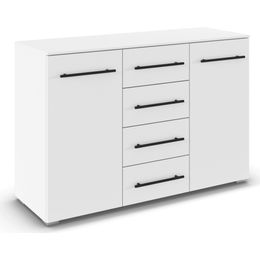 Kombikommode Rauch "Sideboard Schubladenkommode AVOLA mit Dekorfront", alpinweiß, B:120cm H:81cm T:42cm, Holzwerkstoff, Sideboards, 2 Griff-Farben, 120 cm breit, 4 Schubladen, 4 Böden, MADE IN GERMANY