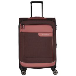 Weichgepäck-Trolley Travelite "VIIA, verschiedene Größen und Farben", Gr. B/H/T: 44 x 67 x 29 70, rosa (frühlingsrose), Polyester, mehrfarbig, Koffer, Reisegepäck Trolley Koffer Weichgepäck TSA Schloss