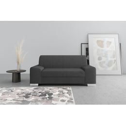 2-Sitzer DOMO collection "Anzio in kubischer Formensprache, flache Armlehnen, Breite 184cm", grau (anthratzit), B:184cm H:85cm T:93cm, Sofas, wahlweise mit Federkern