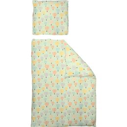 Kinderbettwäsche Adam "Balloons", grün (pastellgrün), B/L: 100 x 135, 1, 1, Buntgewebe, B/L: 40 x 60, 2, Buntgewebe, Obermaterial: 100% Baumwolle, Bettwäsche, aus zertifizierter Bio-Baumwolle