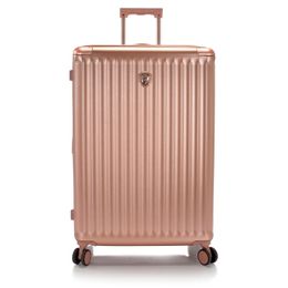 Hartschalen-Trolley Heys "Luxe, in verschiedenen Farben und Größen", Gr. B/H/T: 51cm x 76cm x 30cm 113 l, rosa (roségold), Polycarbonat, unifarben, Koffer, Heys x Joachim Llambi Hartschalen-Koffer Volumenerweiterung