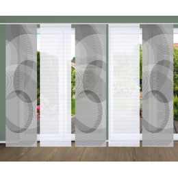 Schiebegardine HOME IN GREEN "AFONSO" Gr. 1, grau (anthrazit), B:60cm H:245cm, Polyester, Gardinen, SET DIGITALDRUCK,BAMBUSOPTIK RECYCELT