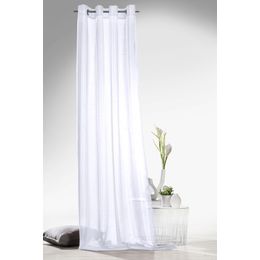 Weckbrodt-Gardinen Vorhang WECKBRODT "Klara" Gr. 1, wei&szlig;, B:140cm H:245cm, Polyester, Gardinen, Wildseiten-Optik, halbtransparent, Gardine, Store