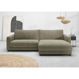 Ecksofa Home Affaire, B:265cm H:85cm T:190cmoliv, 100% Polyester, Wohnzimmer, Sofas, "Ecksofa Jiro, L-Form, große Sitztiefe, Breite 265 cm", lose