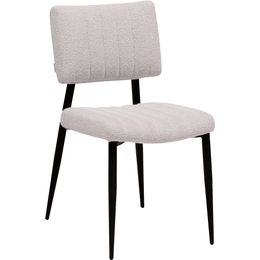 Esszimmerstuhl OMG DESIGN "Dirk", lila (pearl, schwarz), B:46cm H:85cm T:62cm, Stühle, moderner Boucle Bezug, bequem gepolstert