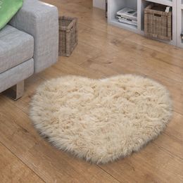 Fellteppich Paco Home "Playa 960", beige (cream), B:80cm H:64mm L:75cm, Polyester, Teppiche, Fellteppich, Kunstfell, Flokati-Optik, Hochflor, weich und flauschig, Uni-Farben