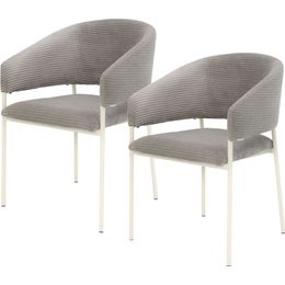 Armlehnstuhl Tom Tailor HOME "EMBRACE ARMCHAIR", weiß (light wood, off, weiß, off, weiß), B:51cm H:81,5cm T:57,5cm, Metall, Stoff, Stühle, Esszimmerstuhl, mit Armlehnen, 4-Fußgestell, Rückenausschnitt