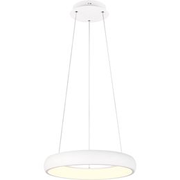 Trio LEUCHTEN LED Pendelleuchte "CARDONA, LED Ring Hängeleuchte, 3300 Lumen 29W, Lichtfarbe einstellbar", weiß (weiß matt), 1, Ø 46,5cm H: 150cm, 1 Stk., Leuchten, 2300/3000/4000K warmweiß bis kaltweiß, 3 Stufen dimmbar Höhe 150cm Ø46