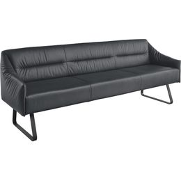 Essbank Musterring "JustB SP500", blau (mystic blau), B:262cm H:86cm T:70cm, Sitzbänke, Metallkufe schwarz, verschiedene Farben, Breite 220 oder 250 cm