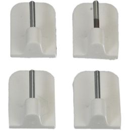 Klebeträger Liedeco, weiß, B:1,7cm H:2,4cm, Kunststoff, Metall, Sichtschutzbefestigungen, für Vitragen-Bistrostangen