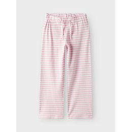Jerseyhose name it "NKFSURAJA STRAIGHT PANT NOOS", Mädchen, Gr. 158, N-Gr, pink (parfait pink), Rippware, Obermaterial: 95% Baumwolle, 5% Elasthan, geringelt, gestreift, straight fit knöchellang, Hosen
