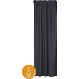 Vorhang HOMING "Silan" Gr. 1, schwarz, B:140cm H:245cm, Polyester, Gardinen, Thermovorhang W&auml;rmevorhang Silan