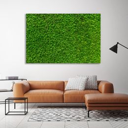 XXL-Wandbild queence "Akustikbild Moos Moosbild", farbe bild(er): grün, B:120cm H:80cm T:2,5cm, Polyester, Bilder, Einfache Akustiklösung ohne Baumaßnahme, Schalldämmung, Paneele