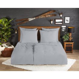 Bettwäsche Good Morning "Flanel Uni", grau (hellgrau), B/L: 200cm x 200cm, 1 Stk., 2 Stk., Flanell, B/L: 80cm x 80cm & 80cm x 80cm, 3 Stk., Flanell, Obermaterial: 100% Baumwolle, Bettwäsche, Flanell, Biber, Baumwolle, Winter, Warm, Reißverschluss, Einfarbig Uni