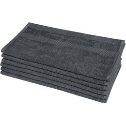 Gästehandtuch Dyckhoff "Planet", grau (anthrazit), B:30cm L:50cm, Walkfrottier, Obermaterial: 100% Baumwolle, Handtücher