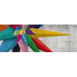 Fototapete ARCHITECTS PAPER "Atelier 47 Used Star 2", bunt (gelb, blau, grün), B:7m L:2,5m, Vlies, Tapeten, Vlies, Wand, Schräge, Decke