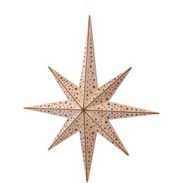 IC WINTERWORLD LED Stern "Holzdeko mit Sternenmuster, Weihnachtsdeko, Dekostern, Batteriebetrieb", beige (natur), 10, Ø 52cm, 1 Stk., Leuchten, Weihnachtsstern, Dekoobjet aus Holz, Ø ca. 52 cm, Holzstern