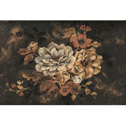 Fototapete ARCHITECTS PAPER "Atelier 47 Flowers Artwork 2", orange (beige, weiß, orange), B:4m L:2,7m, Vlies, Tapeten, Fototapete Blumen Vintage Flowers