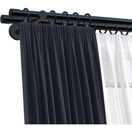 Gardinenstange Indeko "Linz", schwarz, L:360cm, Stahl, Gardinenstangen, Komplett-Set inkl. Montagematerial