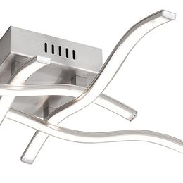 JUST LIGHT Deckenleuchte "WAVE", silber (edelstahlfarben), 4, H: 9cm, 1 Stk., Leuchten, LED