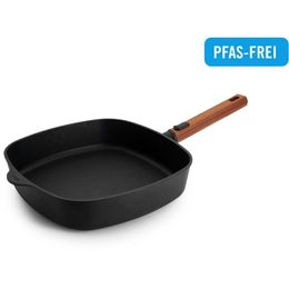 Bratpfanne Woll "Eco Logic QXR Guss-Pfanne viereckig", schwarz, B:28cm H:6,5cm L:28cm, Pfannen, PFAS-freie Diamond-QXR - Beschichtung