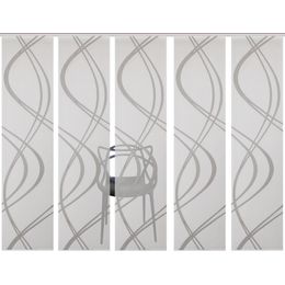 Schiebegardine Home Wohnideen "TIBERIO 5er SET" Gr. 2, grau, B:60cm H:245cm, Polyester, Gardinen, Schiebegardine 5er SET TIBERIO