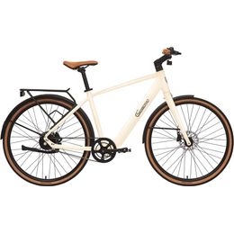 E-Bike SACHSENRAD "C3M Roma II" Gr. 48, weiß (marmorweiß), Elektrofahrräder, 48cm, 28 Zoll (71,12cm), KI-Unterstützung, Riemenantrieb, Alarmanlage, leichte 16 kg
