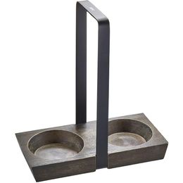 Menage Gefu "X-PLOSION", braun, B:8,1cm H:18,7cm, Menage-Sets, aus hochwertigem Akazienholz, mit Edelstahl Tragegriff, ohne Deko