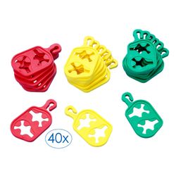 Wäscheklammern Ruco "Sockensortierer, 40er Set", bunt, B:0,3cm H:6cm L:3,3cm, Kunststoff, Halteklammern, Sockenclips, Sockenklammern, Wäscheklammern, Made in Germany