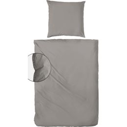Bettwäsche Primera "Primera Stone-Washed Flanell", grau (granit), B/L: 135cm x 200cm, 1 Stk., 1 Stk., Flanell, B/L: 80cm x 80cm, 2 Stk., Flanell, Obermaterial: 100% Baumwolle, Bettwäsche, Bettwäsche aus samtig weicher angerauter Baumwolle, ab Gr. 135x200 cm