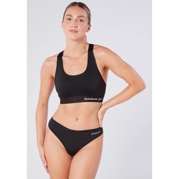Bustier Reebok ""Steffi"", Damen, Gr. XS, N-Gr, schwarz, Obermaterial: 92% Polyester, 8% Elasthan, unifarben, BHs, dehnbarer BH mit Logoschriftzug