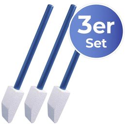 Reinigungsbürsten-Set Maximex "Toilettenreiniger Spezial", blau, B:28cm H:2,5cm L:3,3cm, Holz, Keramik, Reinigungsbürsten, mit abgeschrägtem Bimsstein und Holzgriff, Reinigung ohne Chemie