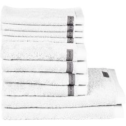 Handtuch Set Ross "Sinfonie", weiß, 10 Stk., Frottier, Obermaterial: 100% Baumwolle, Handtuch-Sets, beinhaltet Gästetücher, Handtücher und Badetücher