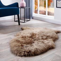 Fellteppich LUXOR living "Schaffell Namika", schwarz oak, B:60cm H:50mm L:85cm, Lammfell, Teppiche, echtes Lammfell, weich & flauschig, große Farbauswahl, in 2 Größen