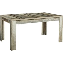 Esstisch Innostyle "BONANZA", braun (driftwood nachbildung, driftwood nachbildung, driftwood nachbildung), B:160cm H:76cm T:90cm, Holzwerkstoff, Tische, Synchronauszug, 2 Erweiterungsplatten a 40 cm innenliegend gelagert
