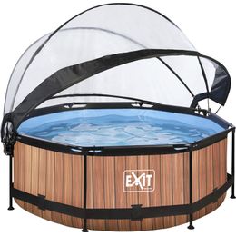 Framepool EXIT "inkl. multifunktionaler Abdeckung", braun, H:76cm &Oslash;:244cm, Schwimmbecken, &Oslash;xH: 244x76 cm, mit Kartuschenfilter und Abdeckung