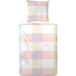 Bettwäsche Primera "Primera Renforce-Bettwäsche Candy Blocks", rosa, B/L: 135cm x 200cm, 1 Stk., 1 Stk., Renforcé, B/L: 80cm x 80cm, 2 Stk., Renforcé, Obermaterial: 100% Baumwolle, Bettwäsche, mit einem bunten Karo-Muster