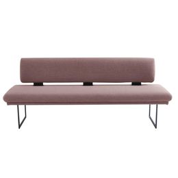 K+w Komfort & Wohnen Polsterbank K+W KOMFORT & WOHNEN "Longbeach", rosa (rose), B:224cm H:89cm T:71cm, Sitzbänke, mit Metallkufen in schwarz Struktur, in der Breite 204cm oder 224cm